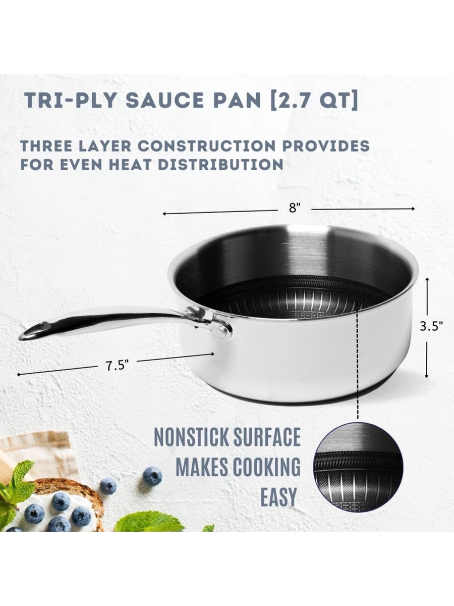 Stainless Steel Tri-ply Kitchen Cookware Set - 9 Piece | Lexi Home