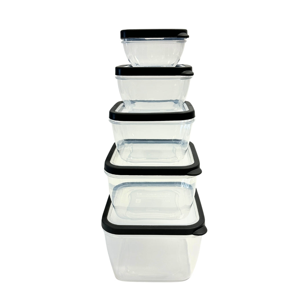10-Piece Square Plastic Food Storage Containers with Vented Lids - Lexi ...