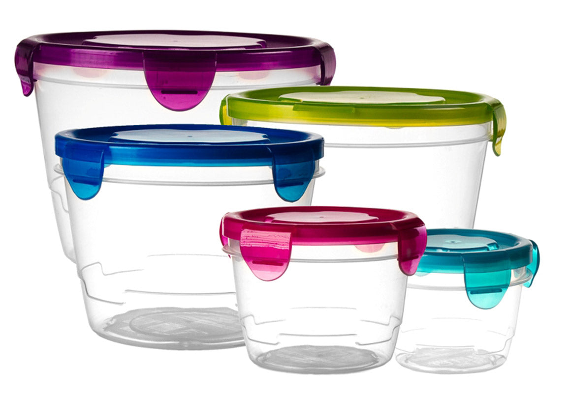 Lexi Home Nested Plastic Food Storage Container Sets - 5-Pack Container Set